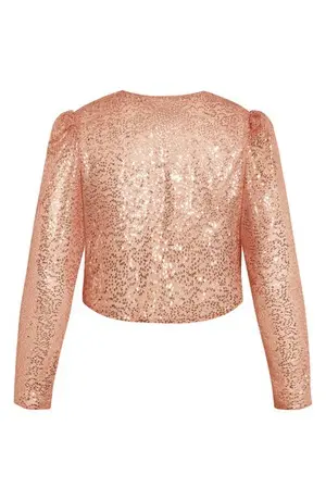 City Chic Camila Sequin And Satin Bolero