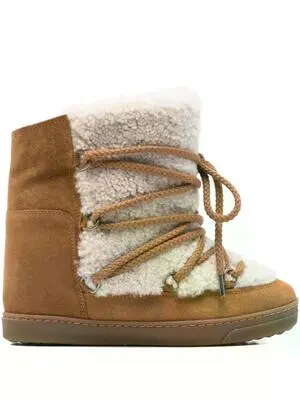 Isabel Marant Nowles Shearling Ankle Boots - Brown