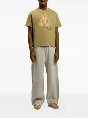 Palm Angels Teddy Bear-print Cotton T-shirt - Green