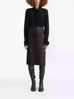 LEMAIRE Snap-fastening Leather Skirt