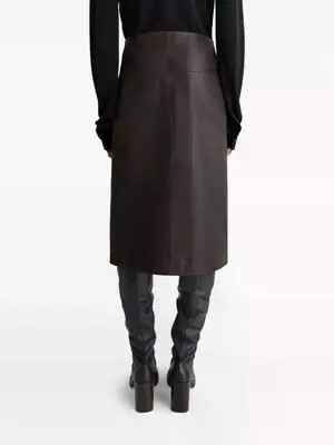 LEMAIRE Snap-fastening Leather Skirt