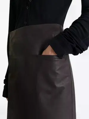 LEMAIRE Snap-fastening Leather Skirt