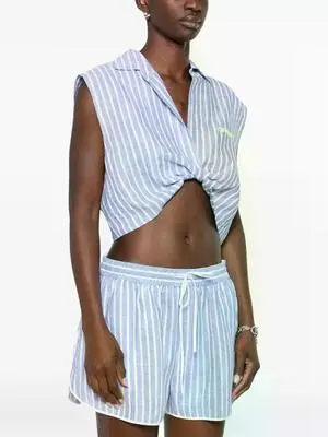 Off-White Striped Knot Detail Tank Top