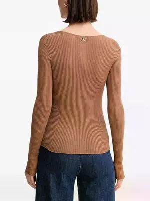 TWINSET Ribbed-knit V-neck Jumper
