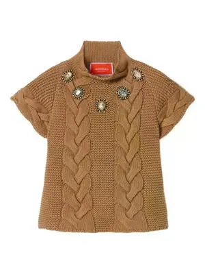 La DoubleJ Cable-knit Short-sleeve Sweater