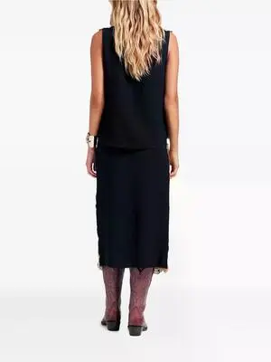 La DoubleJ Embroidered Midi Pencil Skirt - Blue