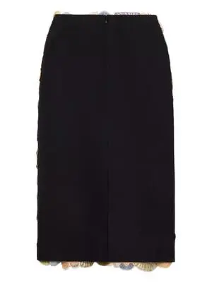 La DoubleJ Embroidered Midi Pencil Skirt - Blue