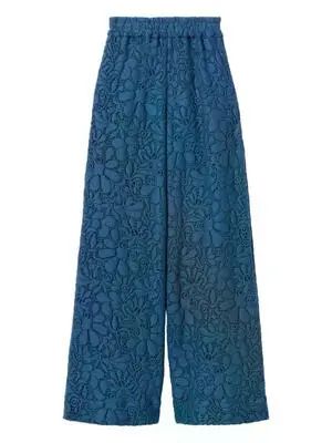 La DoubleJ Floral-pattern Lace Trousers