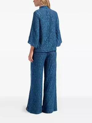 La DoubleJ Floral-pattern Lace Trousers
