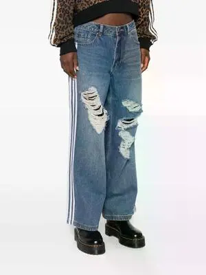 Adidas Ripped Wide Leg Jeans