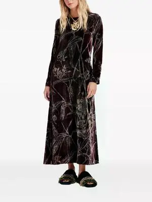 La DoubleJ Long-sleeve Bamboo-print Maxi Dress