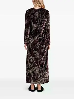 La DoubleJ Long-sleeve Bamboo-print Maxi Dress