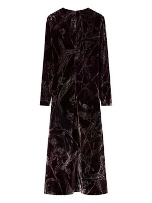 La DoubleJ Long-sleeve Bamboo-print Maxi Dress