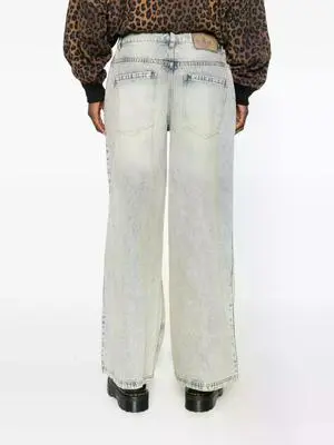 Adidas Distressed Wide-leg Jeans