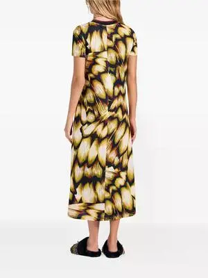 La DoubleJ All-over Print Midi Dress - Black