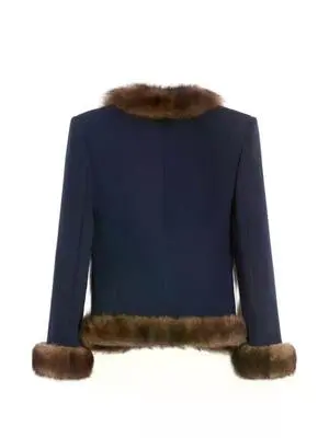 Valentino Garavani Wool Crepe Jacket With Fur Trim