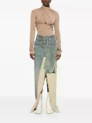 Rick Owens Frayed Panel Skirt
