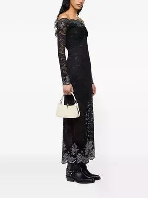 Rabanne Laced Floral-print Maxi Dress - Black