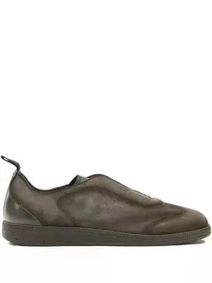 Santoni Panelled Leather Sneakers
