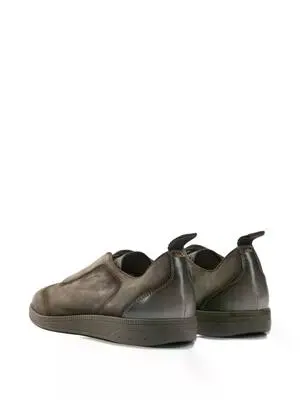 Santoni Panelled Leather Sneakers