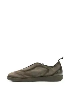 Santoni Panelled Leather Sneakers