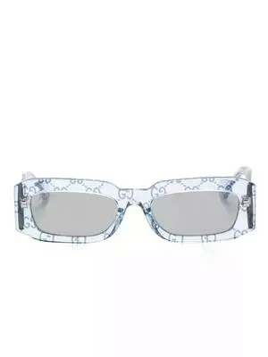 Gucci Gg Monogram Rectangle-frame Sunglasses