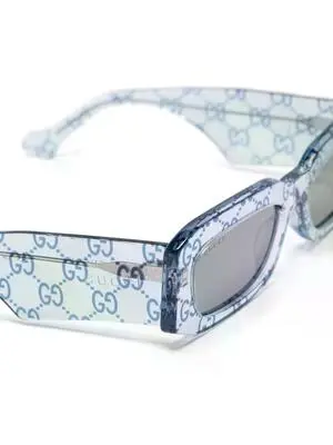 Gucci Gg Monogram Rectangle-frame Sunglasses