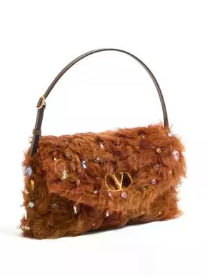 Valentino Garavani Small Devain Soft Shoulder Bag - Brown