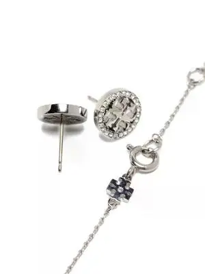 Tory Burch Icon Crystal-embellished Necklace And Earring Set
