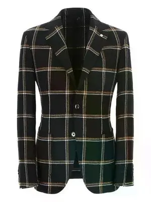 L.B.M. 1911 Checked Single-breasted Blazer - Black