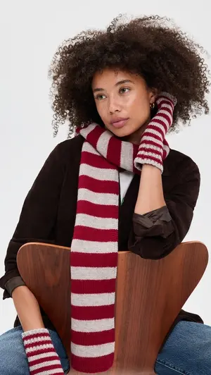 DAMSON MADDER Stripe Skinny Scarf - Multi