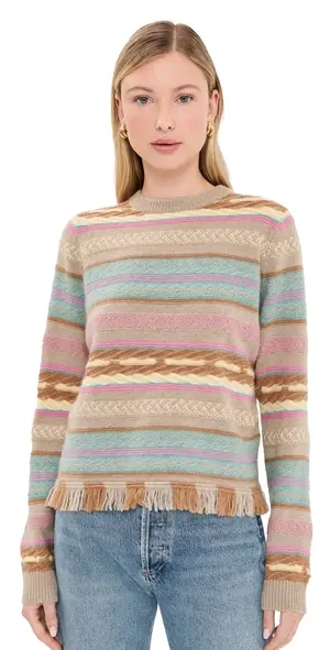 Guest In Residence Striped Wool-cashmere Pullover