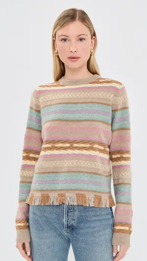 Guest In Residence Striped Wool-cashmere Pullover