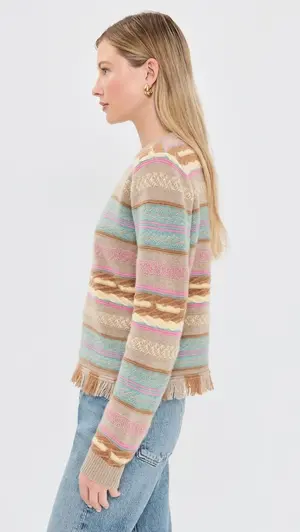 Guest In Residence Striped Wool-cashmere Pullover