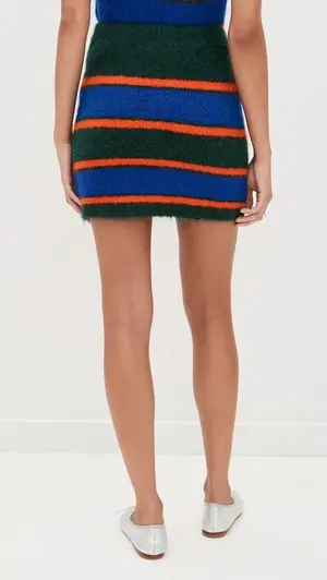 THE TINY BIG SISTER Striped Brushed Knit Skirt