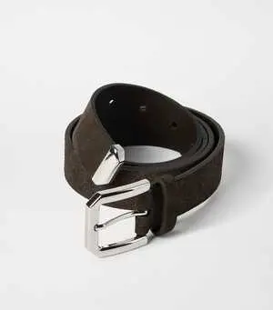 Brunello Cucinelli Reversed Leather Buckle Belt - Brown