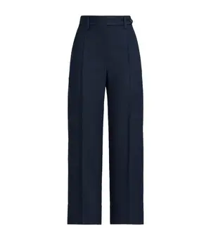 Brunello Cucinelli Twill Wide Leg Trousers - Blue