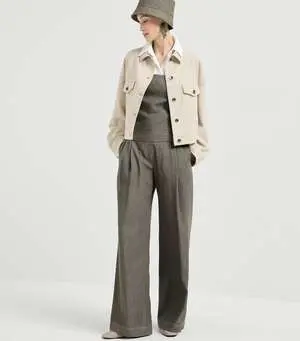 Brunello Cucinelli Pleated Wide-leg Twill Trousers - Green