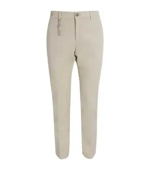Paul & Shark Cotton-blend Chinos With Shark Charm - Beige