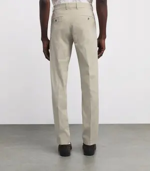 Paul & Shark Cotton-blend Chinos With Shark Charm - Beige