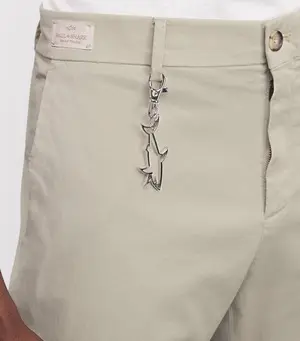 Paul & Shark Cotton-blend Chinos With Shark Charm - Beige