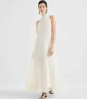 Brunello Cucinelli Silk Maxi Dress - Yellow