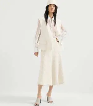 Brunello Cucinelli Denim Midi Skirt
