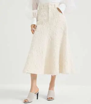 Brunello Cucinelli Denim Midi Skirt