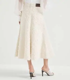 Brunello Cucinelli Denim Midi Skirt