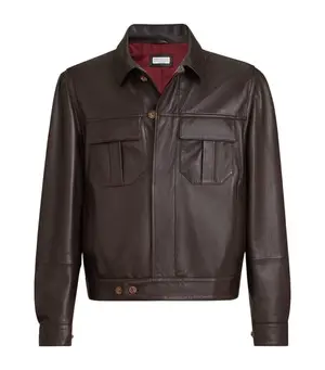 Brunello Cucinelli Nappa Leather Jacket - Brown