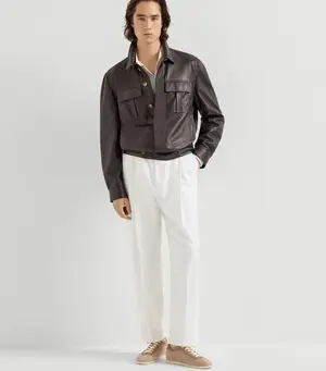Brunello Cucinelli Nappa Leather Jacket - Brown