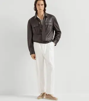 Brunello Cucinelli Linen-cotton Chevron Shirt