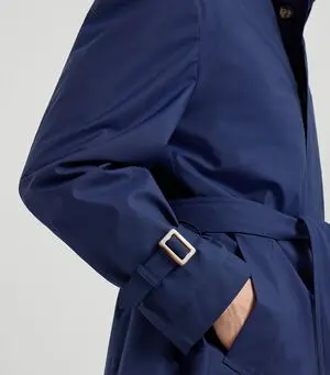 Brunello Cucinelli Wool Fresco Trench Coat - Blue