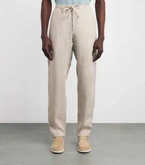Canali Linen Drawstring Trousers - Beige